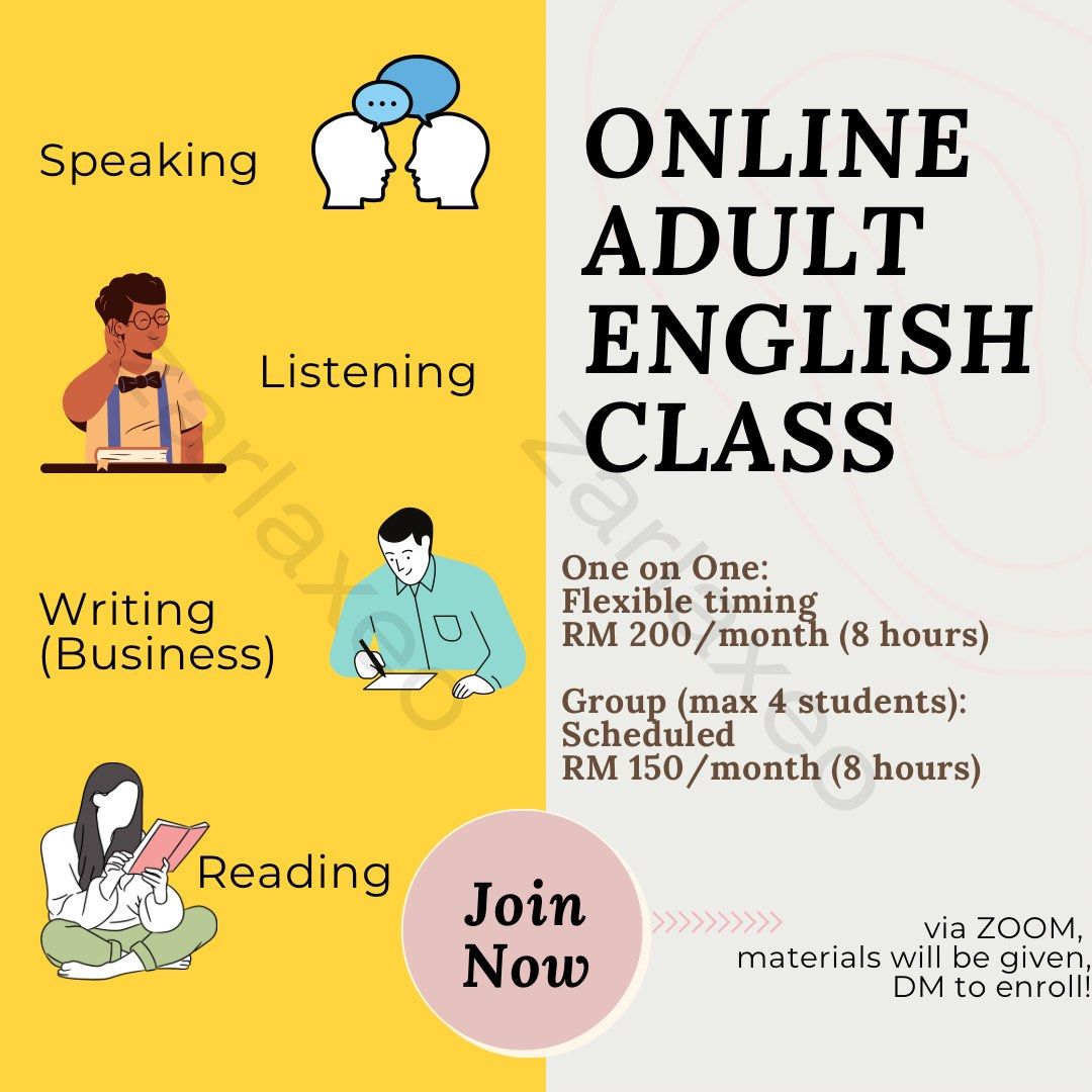 Intensive English Class, Services, Tuition on Carousell