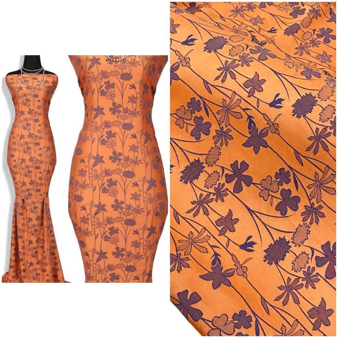 KAIN PASANG SUTERA VIETNAM PRINTED EMBOSS KAIN ELA VIETNAM SILK CORAK ...