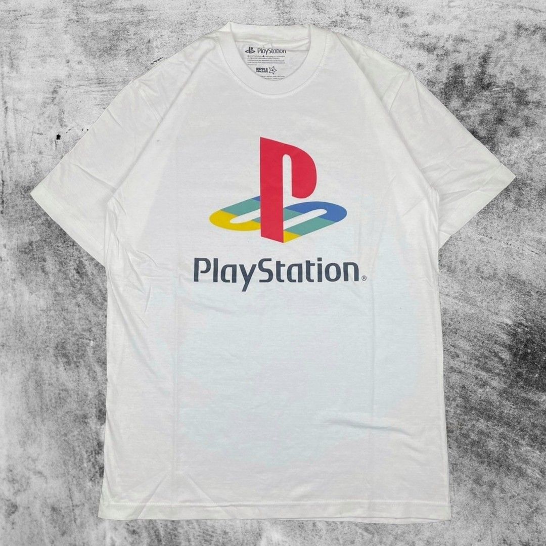 Kaos PlayStation PS Logo Putih, Fesyen Pria, Pakaian , Atasan di Carousell