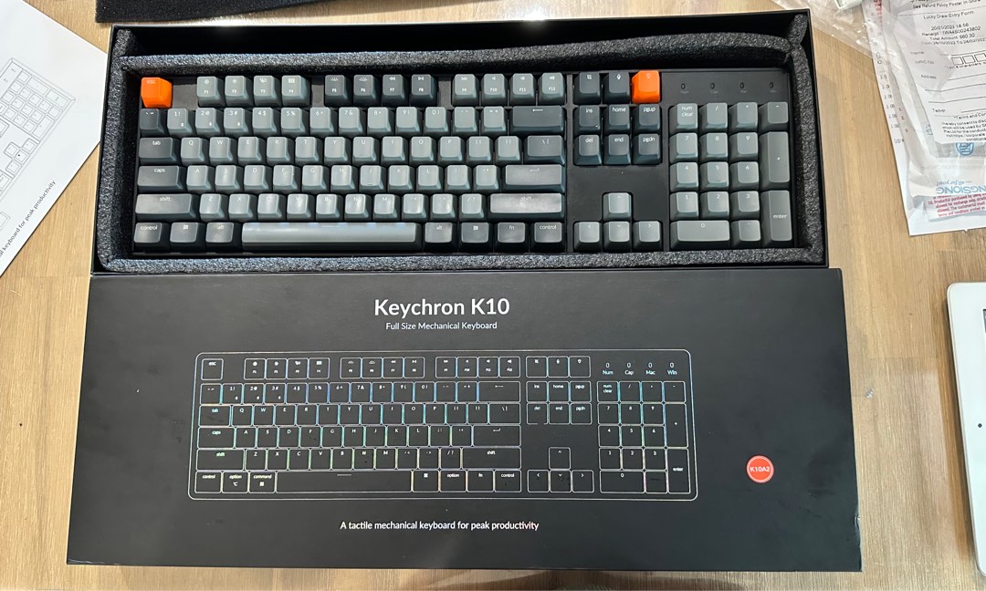 Keychron K10 Wireless Mechanical KB (White light, Blue switch ...
