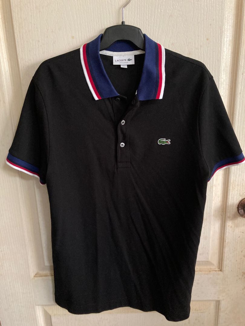 Lacoste Regular Fit Black Polo Tee (M), Men's Fashion, Tops & Sets, Tshirts & Polo Shirts on ...