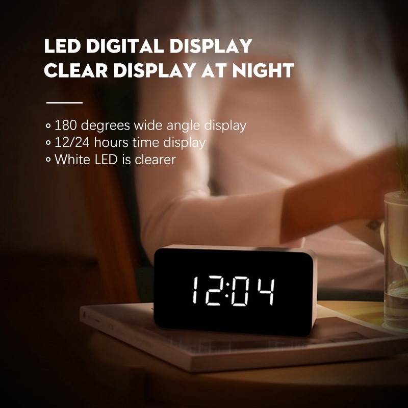Led Alarm Clock Digital With Light Battery Operated Table Clock For ...