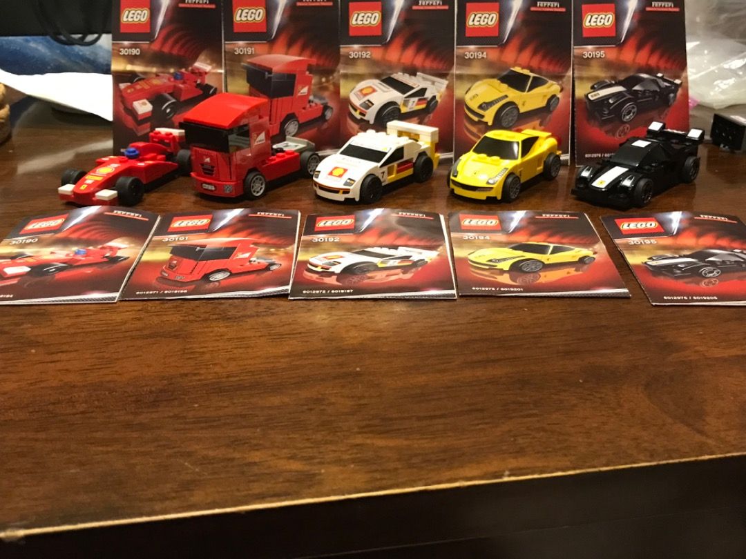 LEGO Shell Ferrari: Set of Five Sports Cars & Truck and F1 Team ...