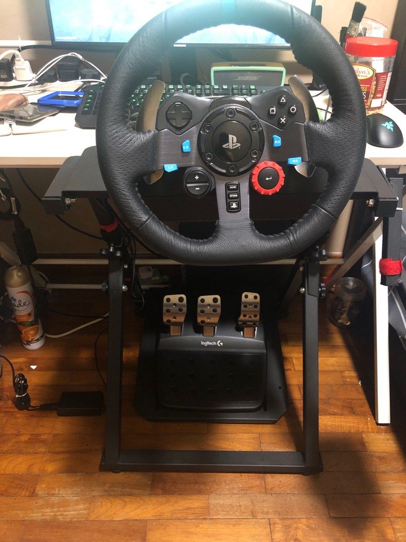 Logitech G29 steering wheel + shifter + metal frame, Video Gaming ...