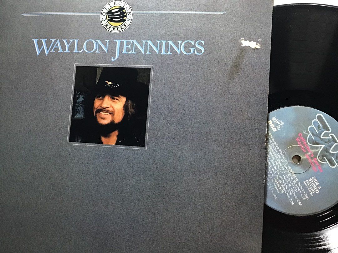 LP Waylon Jennings - Collectors Series OOP USA VINYL RECORD Anubis Oldies Country Piring Hitam ...