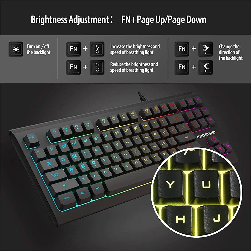Lumsburry ELF 968 87 keys anti ghosting gaming keyboard, Computers ...