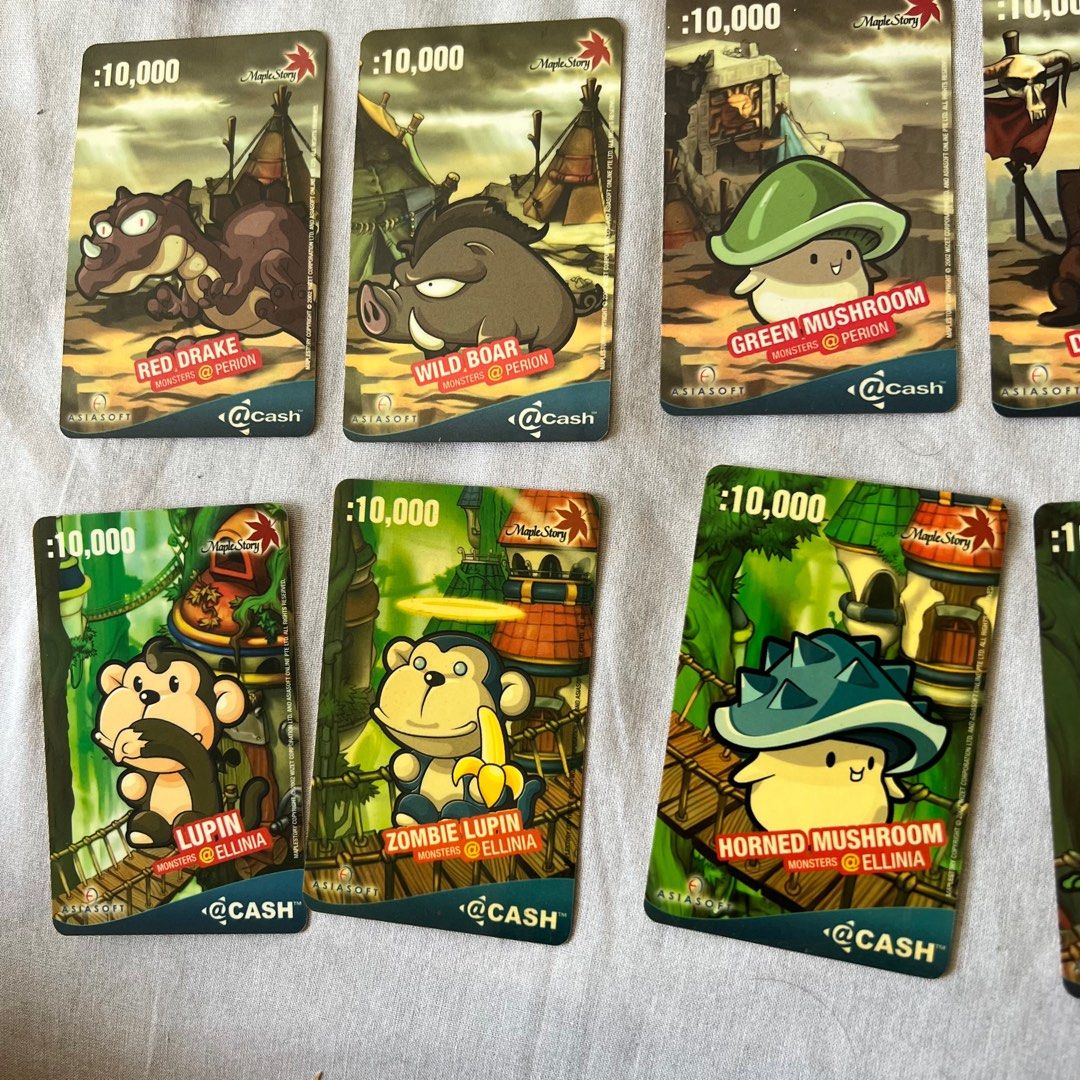 Maplestory Vintage Prepaid Cards, Hobbies & Toys, Toys & Games on Carousell