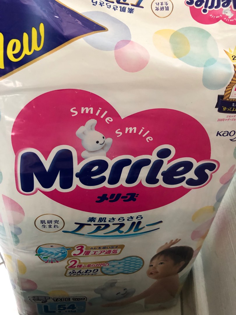 Merries Diaper L size, Babies & Kids, Bathing & Changing, Diapers ...