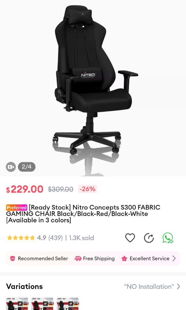 Nitro Concept x1000 gaming chair cheapest, Furniture & Home Living, Furniture, Chairs on Carousell
