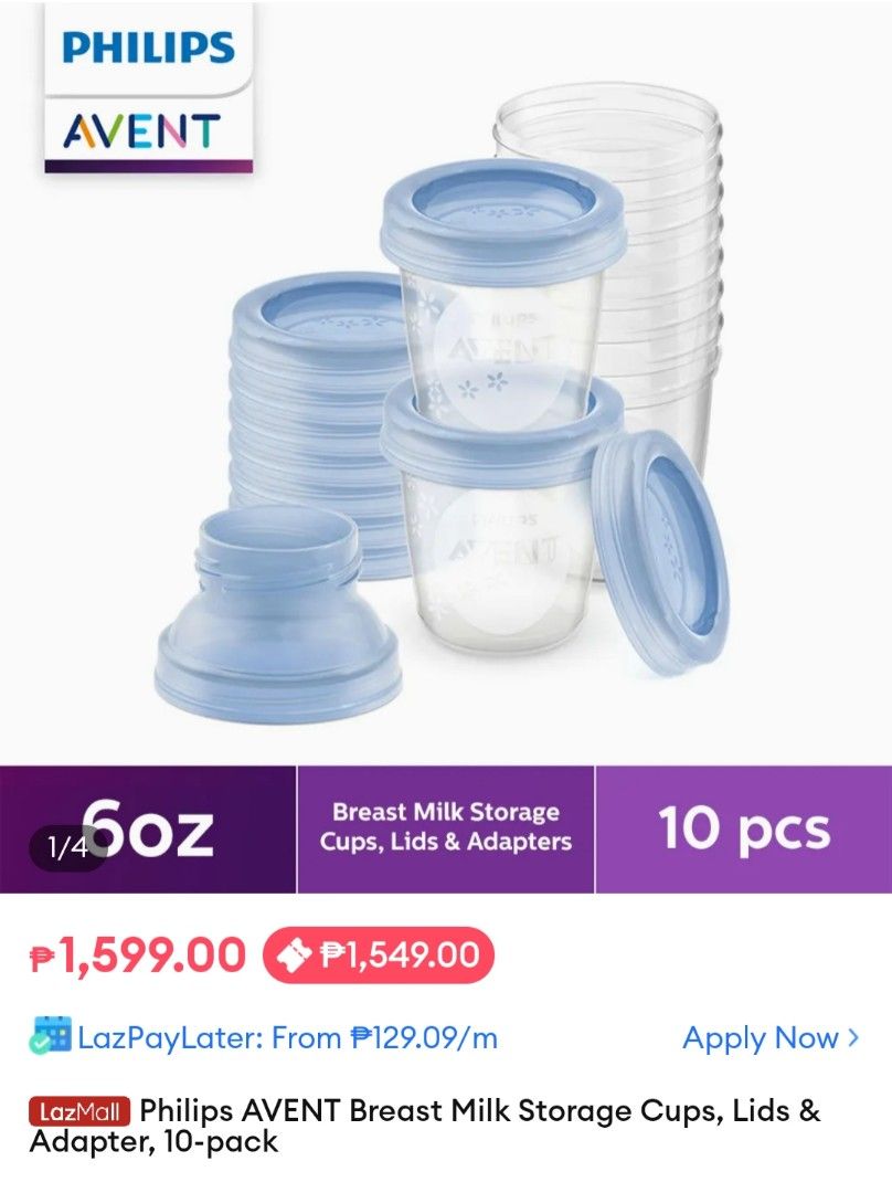 Philips Avent Milk Storage Cups and Lids, Babies & Kids, Nursing ...