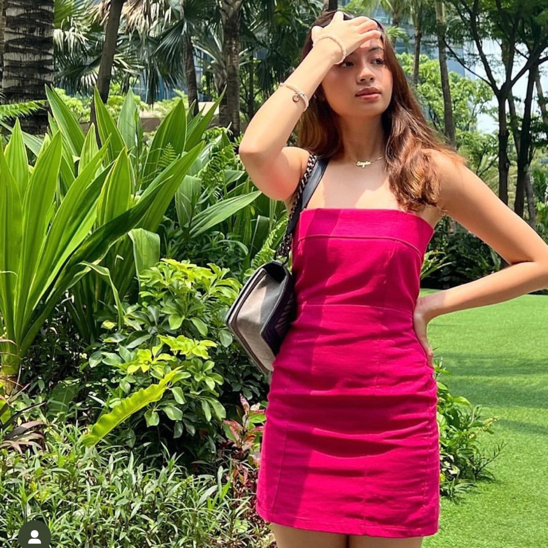 Pink Tube Linen Dress in Fuschia Pink, Women's Fashion, Dresses & Sets ...