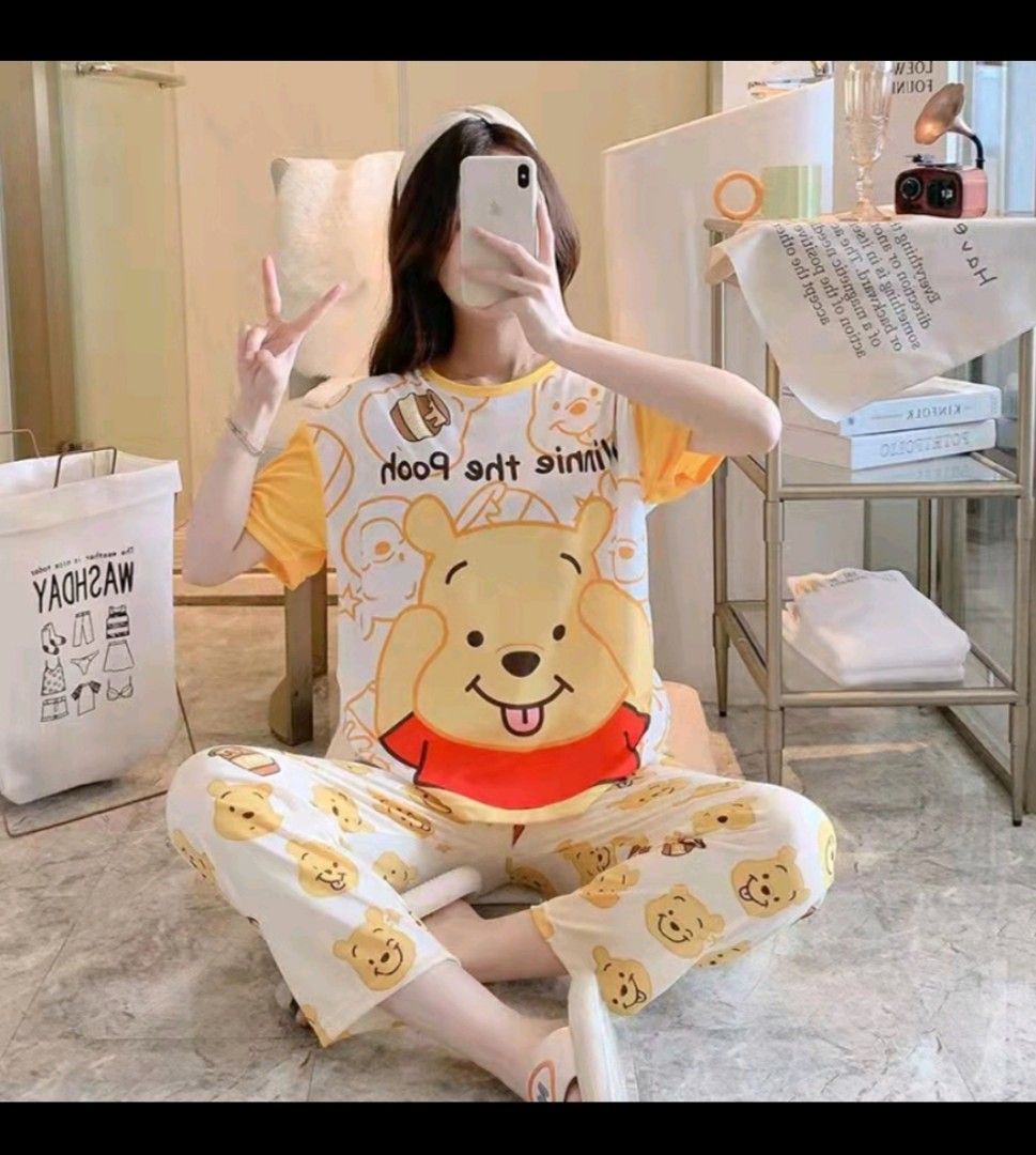 Piyama winnie the pooh jumbo baju tidur winnie the pooh import, Fesyen ...