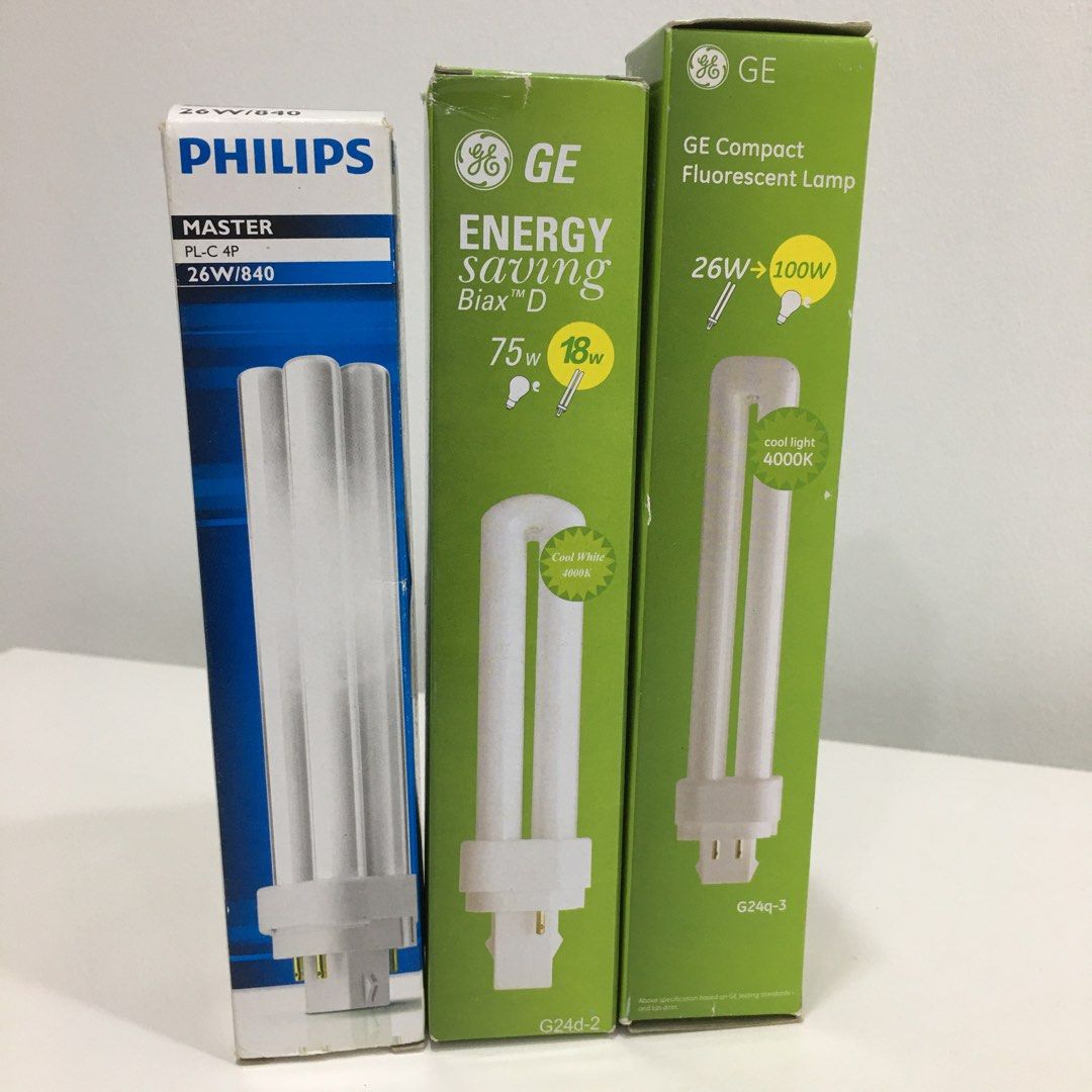 PLC Light Bulb 26W and 18W, Furniture & Home Living, Lighting & Fans ...