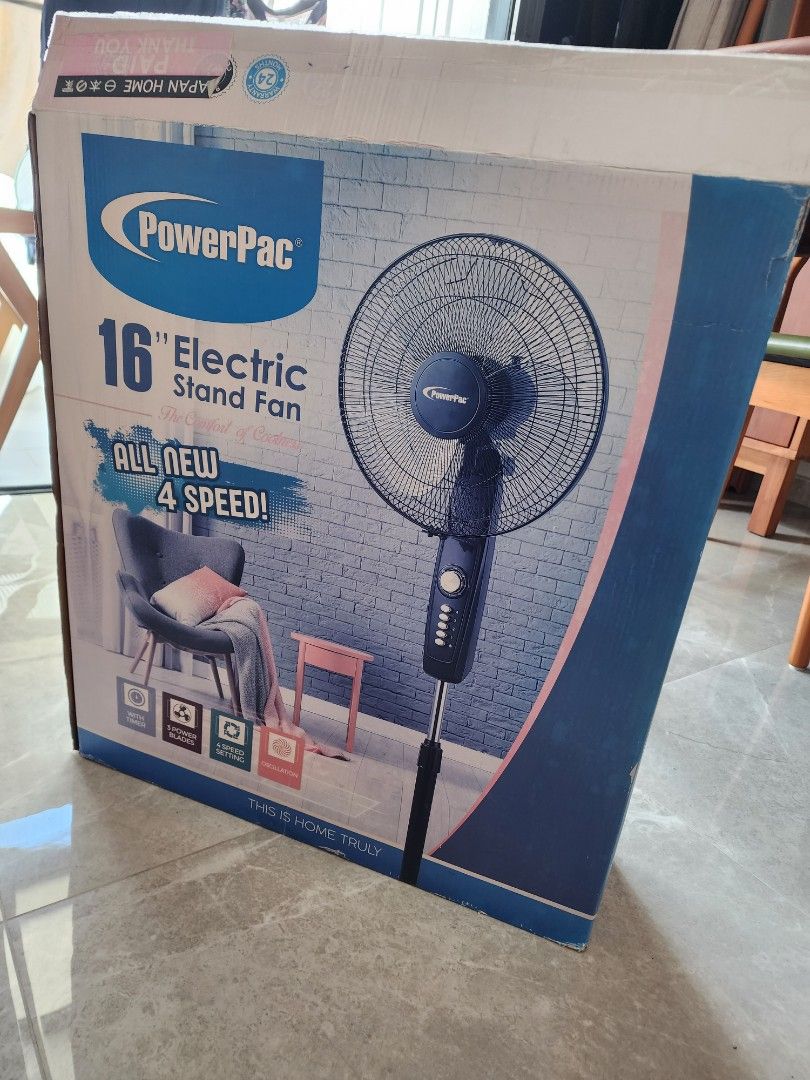 POWERPAC standing fan, Furniture & Home Living, Lighting & Fans, Fans ...