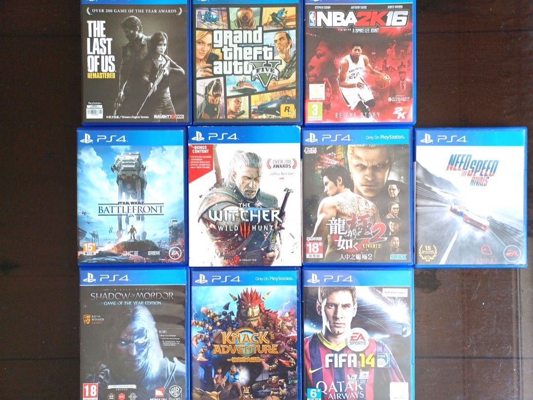 PS4 Games the last of us GTAV NBA star wars witcher kiwami need for ...