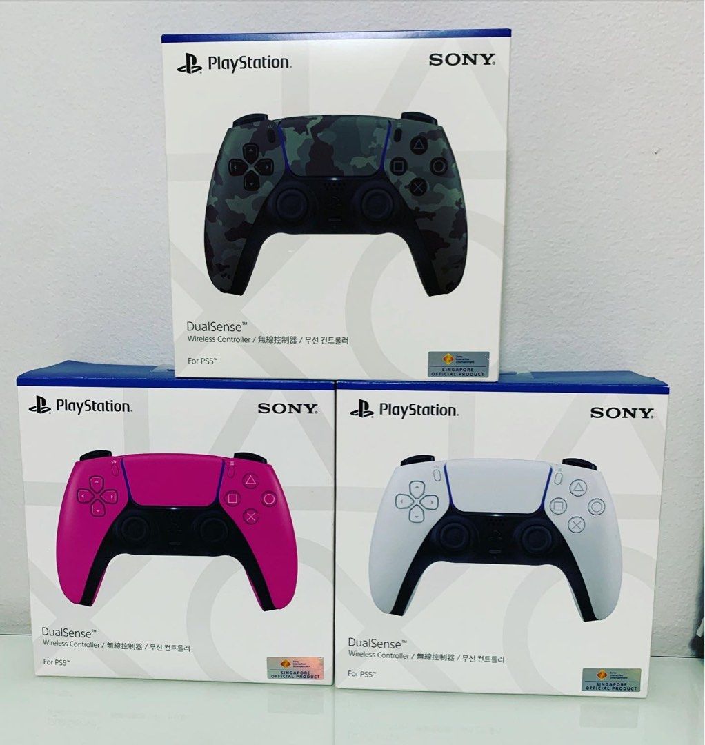 PS5 DualSense Wireless Controller (White/Red/Camo Grey), Video Gaming ...