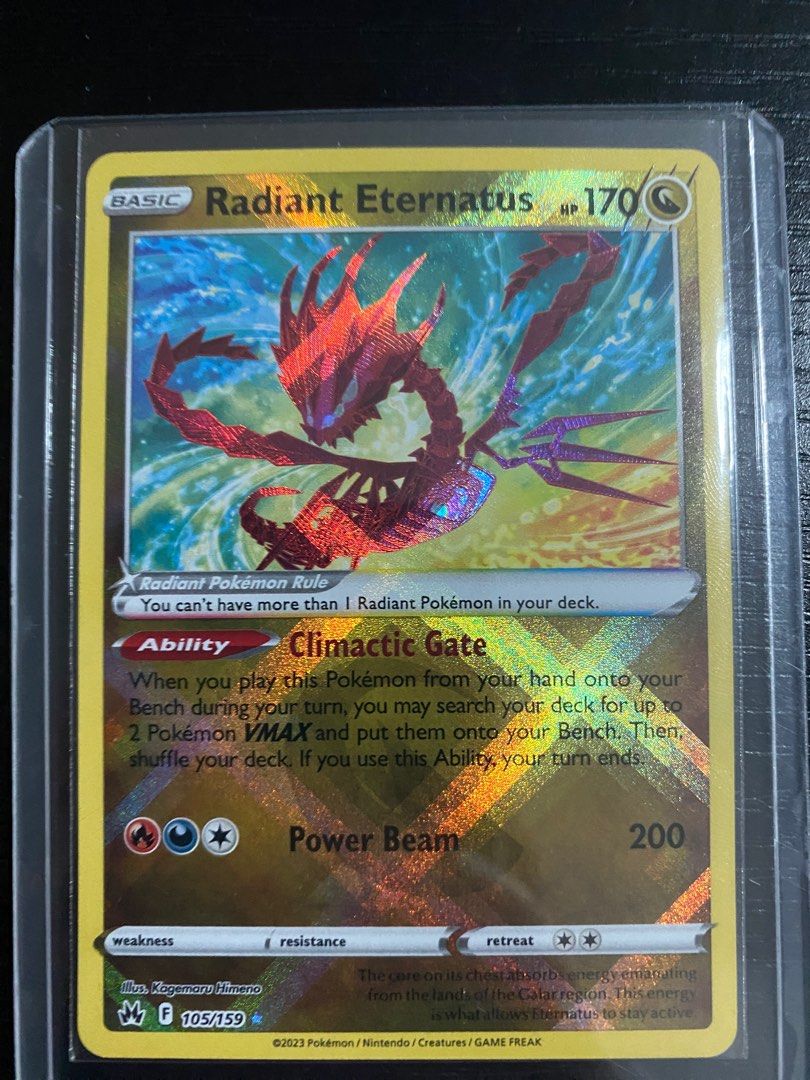Radiant Eternatus Radiant Rare 105 159 10 Pokemon Crown Zenith TCG Radiant Eternatus Radiant Rare 105 159 10 Pokemon Crown Zenith TCG