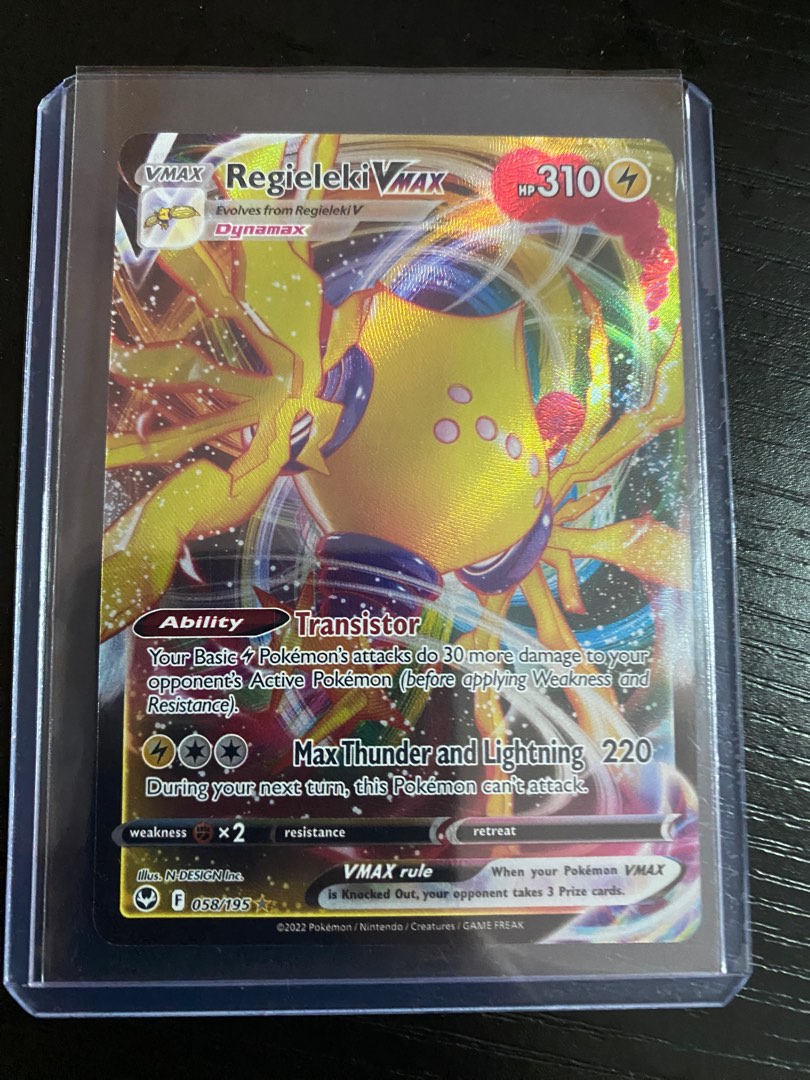 Regieleki Vmax Ultra Rare 58/195 Pokemon Silver Tempest TCG Card ...