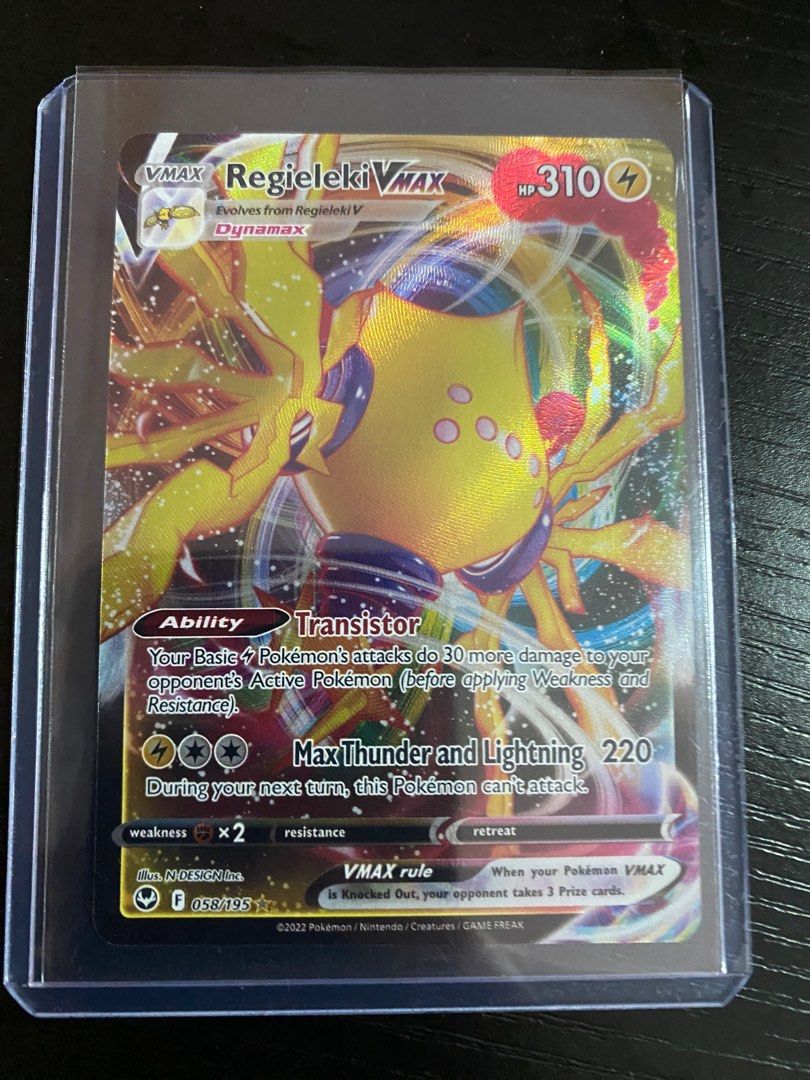 Regieleki Vmax Ultra Rare 58/195 Pokemon Silver Tempest TCG Card ...