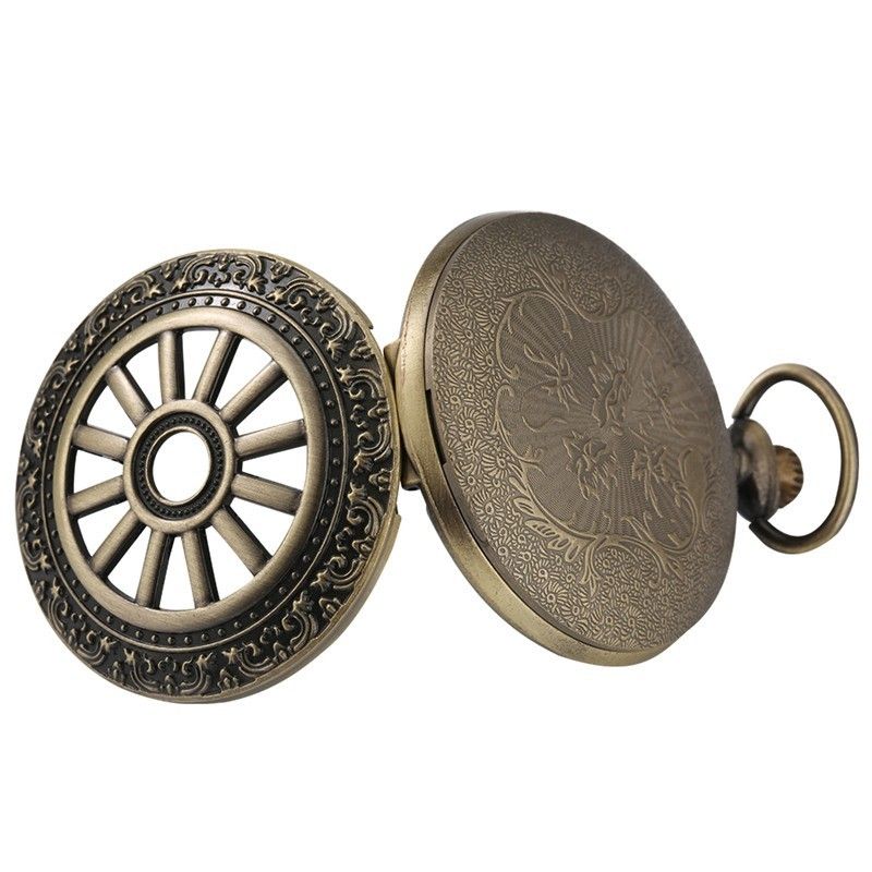 Retro bronze pocket watch vintage the great gatsby embossed locket ...