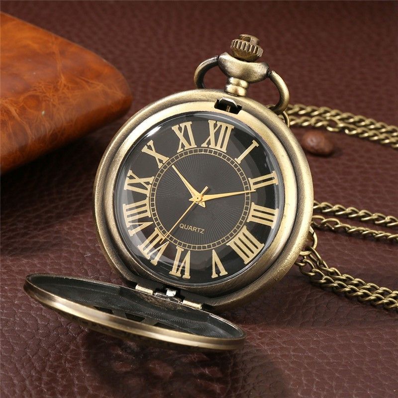 Retro bronze pocket watch vintage the great gatsby embossed locket ...