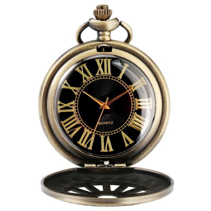 Retro bronze pocket watch vintage the great gatsby embossed locket ...