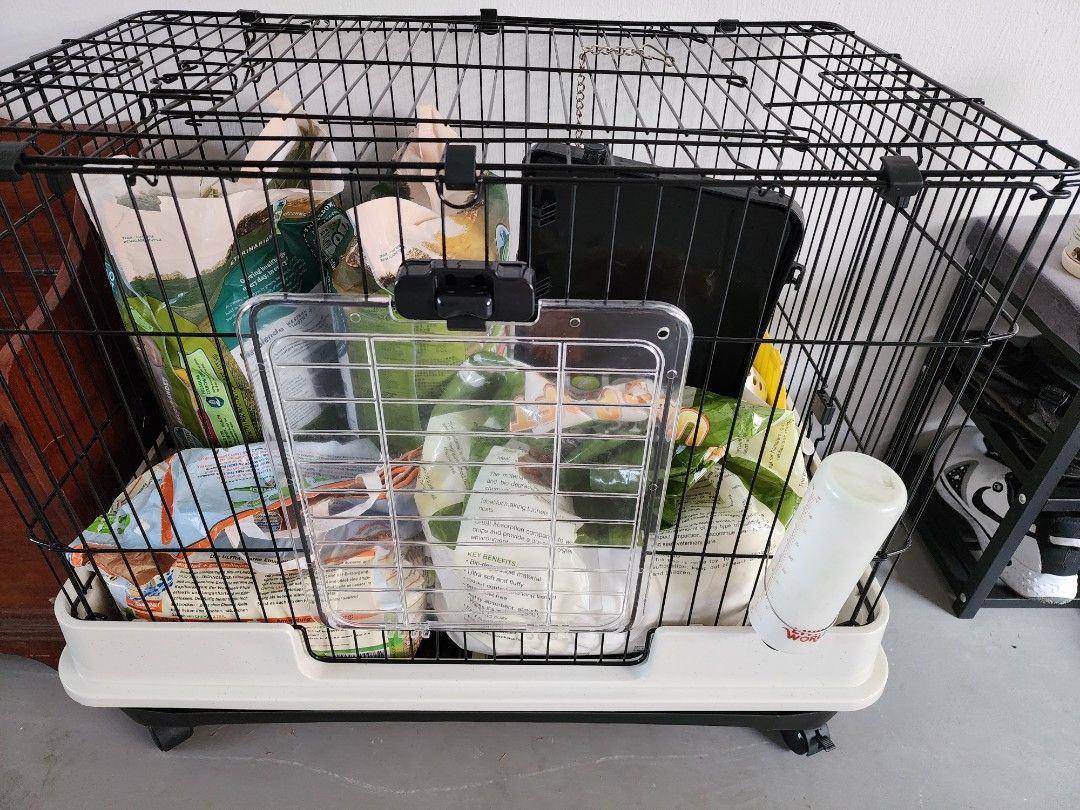 Riyoka Rabbit cage - black colour, Pet Supplies, Homes & Other Pet ...