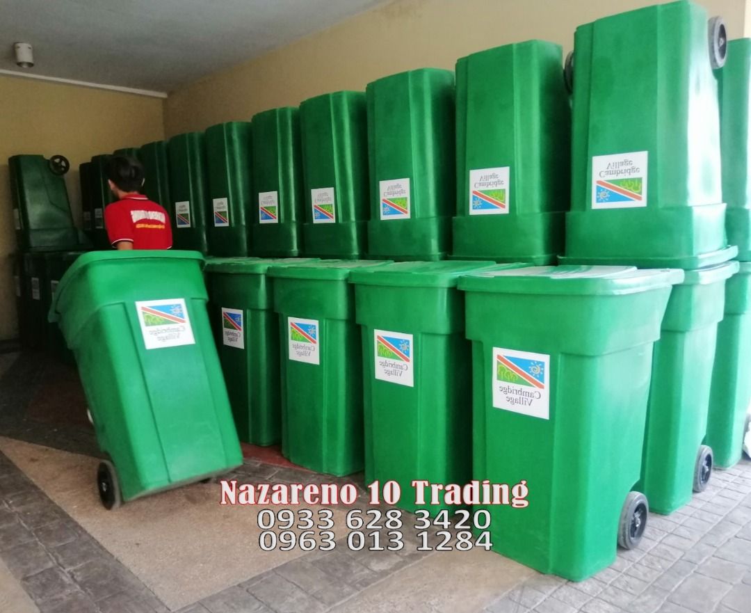 rolling Bin Wheeled Trash Bin, Furniture & Home Living, Cleaning ...