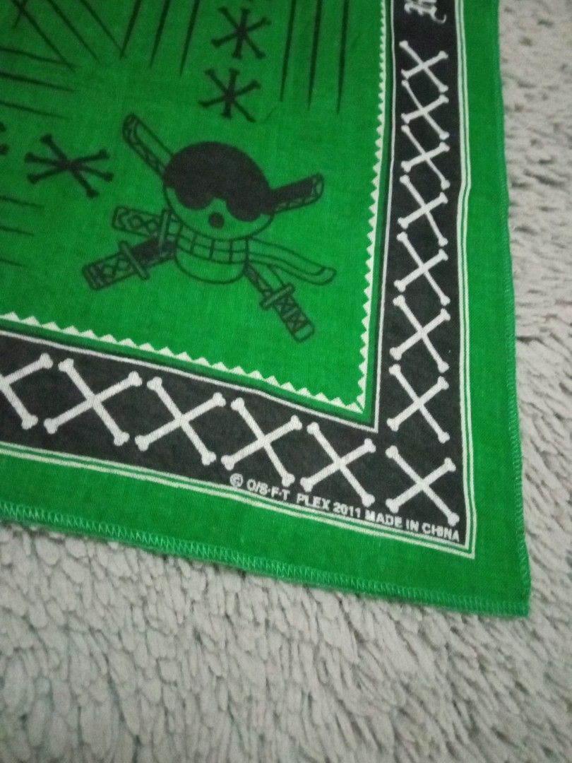 Roronoa Zoro Bandana 53x53cm, Men's Fashion, Watches & Accessories ...