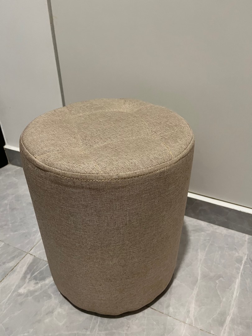 Round fabric stool, Furniture & Home Living, Furniture, Chairs on Carousell