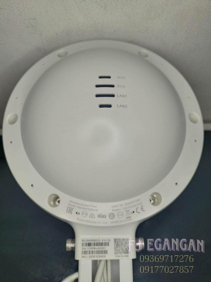 Ruijie RG-RAP6262(G) Wi-Fi 6 AX1800 Outdoor Omni-directional Access ...