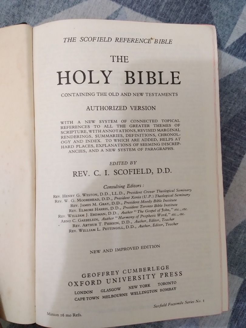 Scofield Reference Bible 1945, Hobbies & Toys, Books & Magazines ...