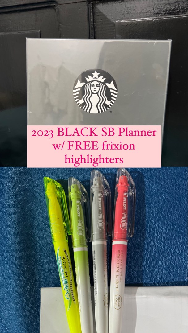 Sealed 2023 Starbucks SB Planner Black with FREE FRIXION HIGHLIGHTERS ...