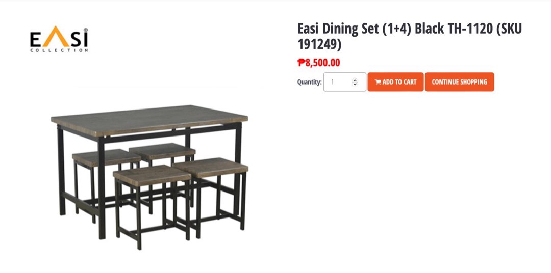 Secondhand Easi Dining Set, Furniture & Home Living, Furniture, Tables ...