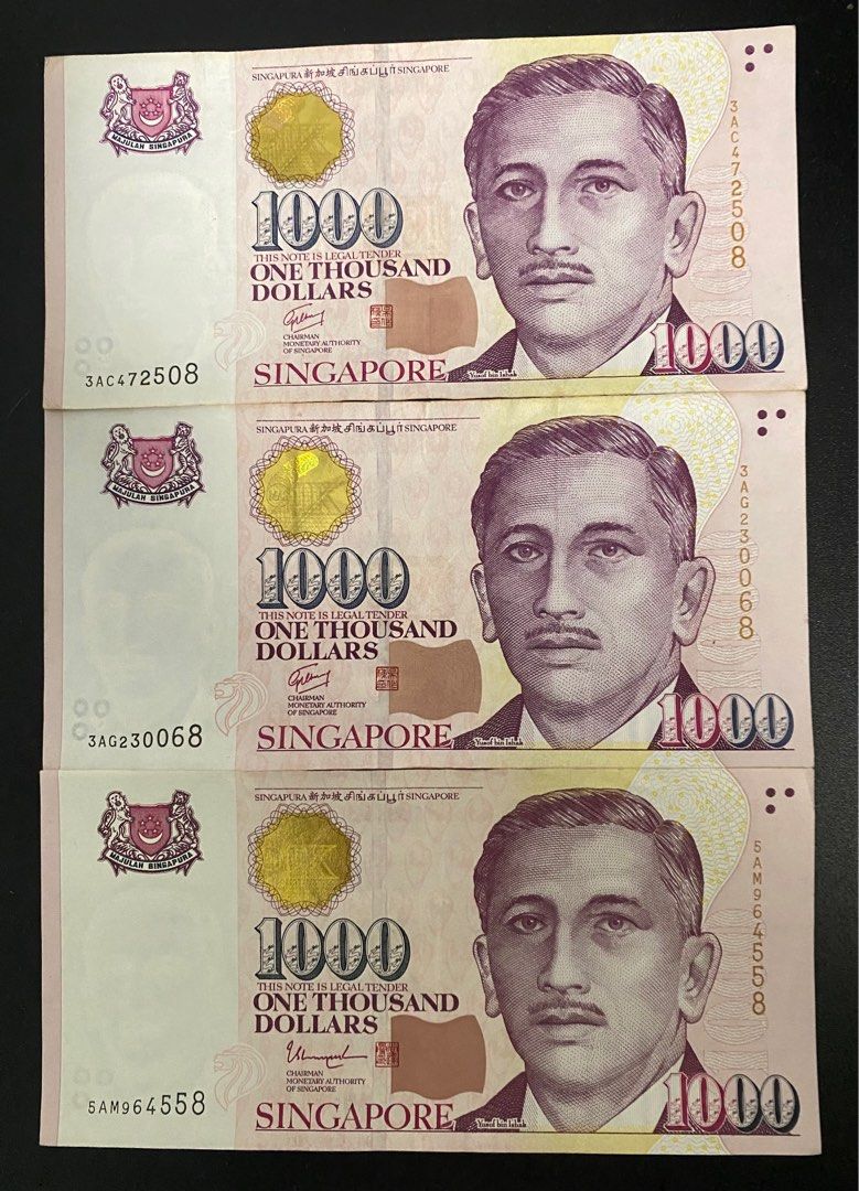 SINGAPORE $1000 NOTES COLLECTION, Hobbies & Toys, Memorabilia ...