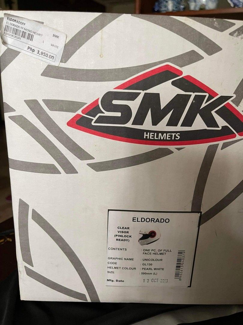 SMK EL DORADO PEARL WHITE, Motorbikes, Motorbike Parts & Accessories, Helmets and other Riding ...