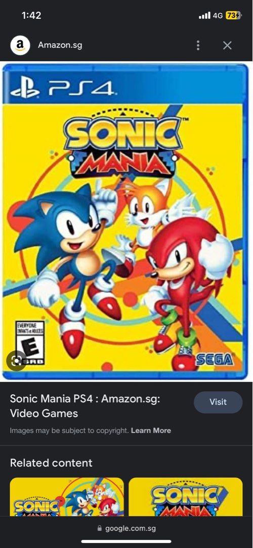 sonic mania ps4, Video Gaming, Video Games, PlayStation on Carousell