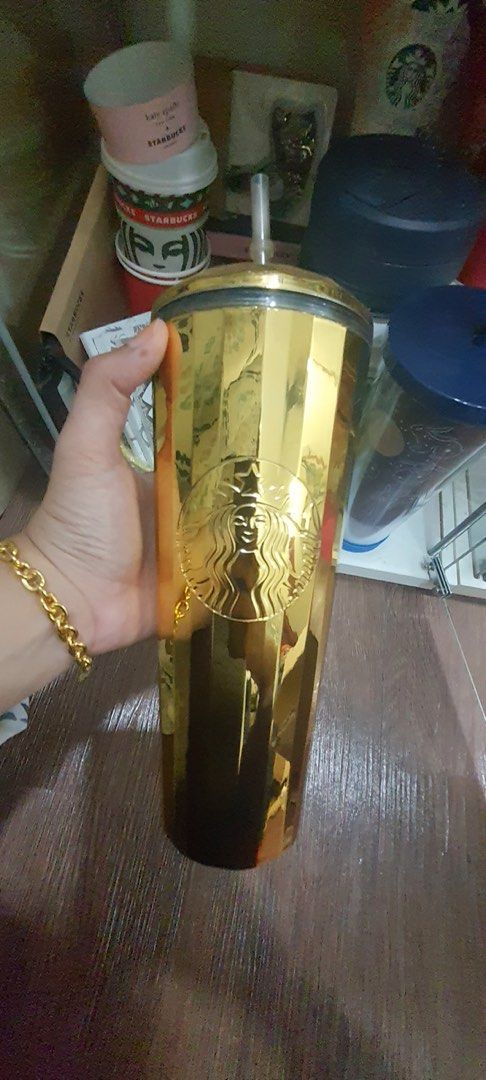 Starbucks Gold Dome Cold Cup, Furniture & Home Living, Kitchenware ...