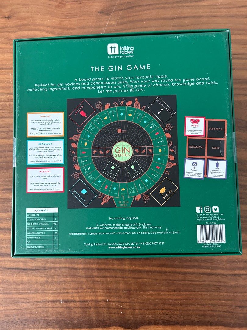 The Gin Game, Hobbies & Toys, Toys & Games on Carousell