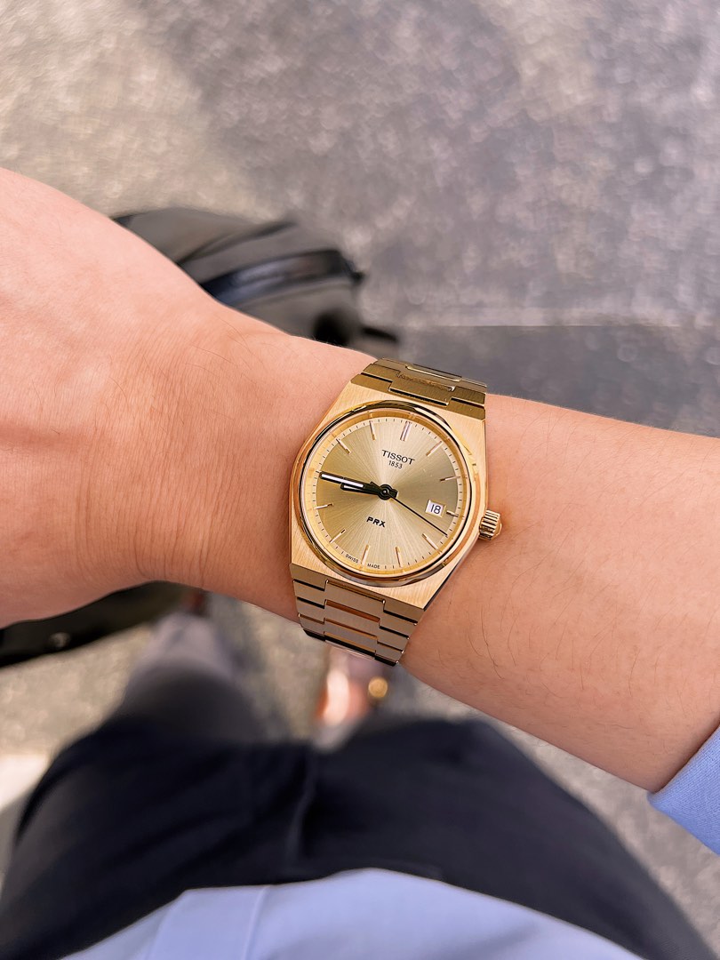 Tissot PRX 35mm Gold, Luxury, Watches on Carousell