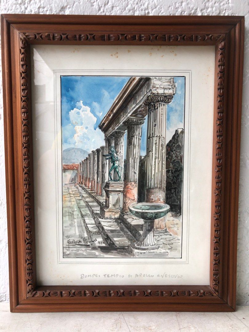Vintage Watercolor Painting Foreign Artist, Hobbies & Toys, Stationary ...