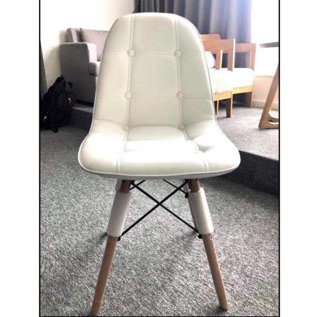 White Button Scandi Chair, Furniture & Home Living, Furniture, Chairs ...