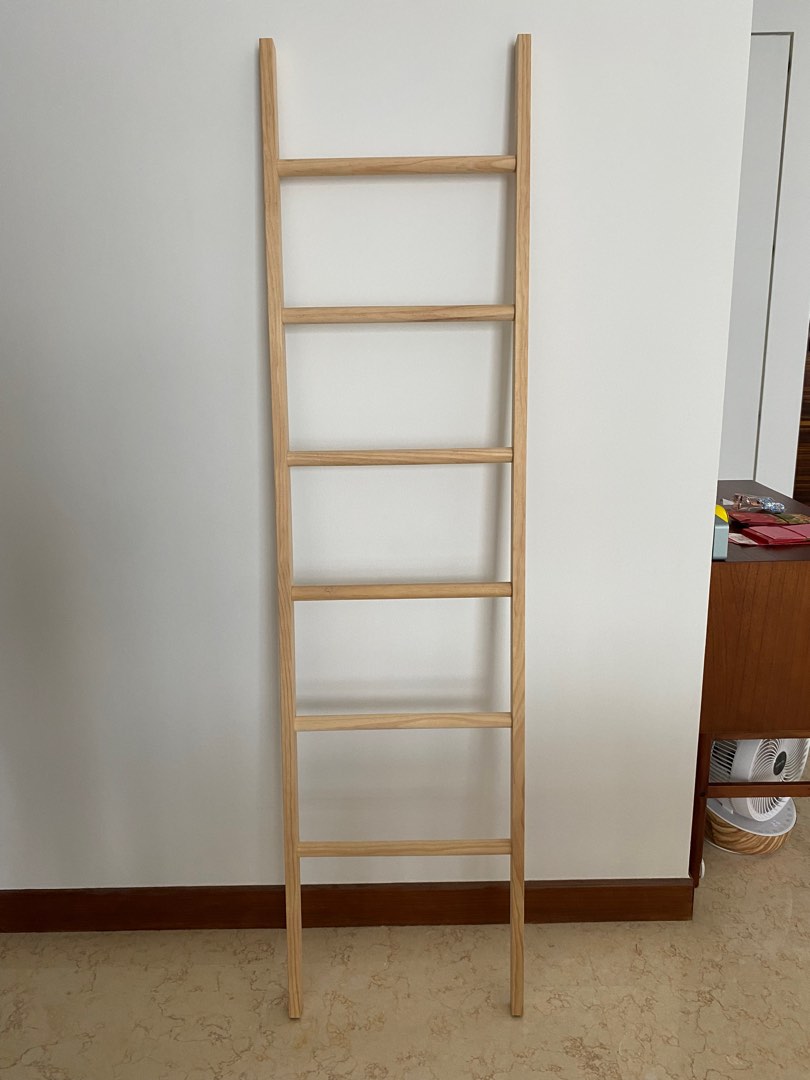 Wooden ladder rack/hanger, Furniture & Home Living, Furniture, Shelves ...