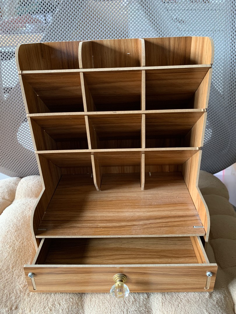 Wooden Pen Organizer with Drawer, Hobbies & Toys, Stationary & Craft ...