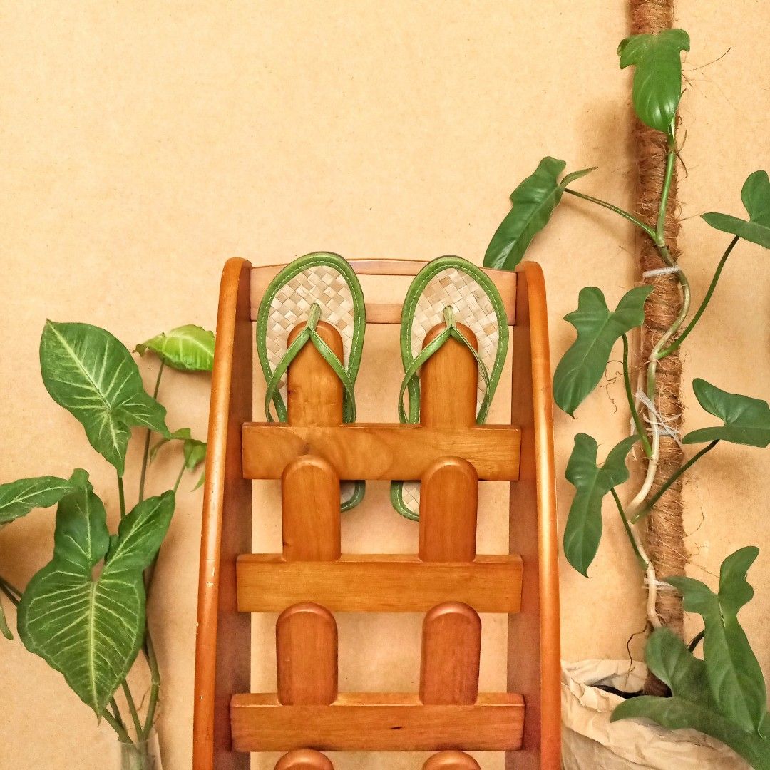 Simple wooden slipper rack, Furniture & Home Living, Home Improvement ...