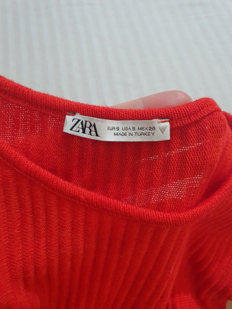Zara Red Top, Women's Fashion, Tops, Blouses on Carousell