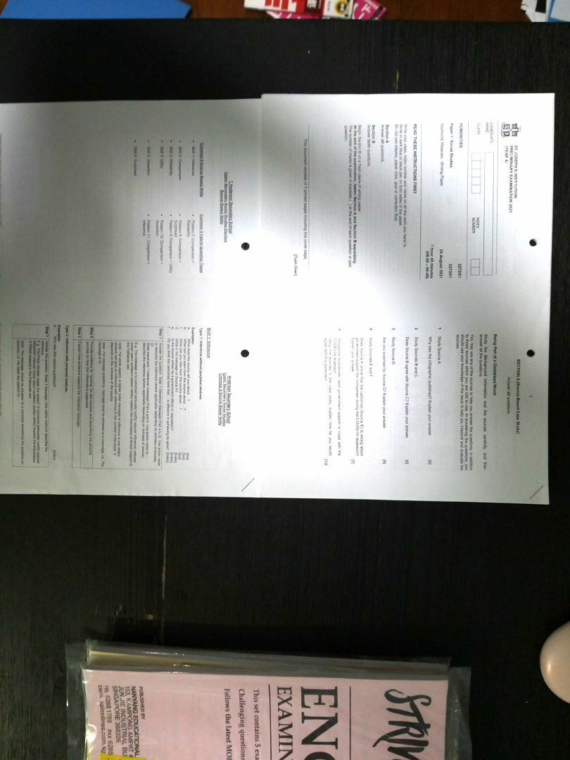 2021 SS PRELIM PPRS + SBQ NOTES O LEVEL, Hobbies & Toys, Books ...