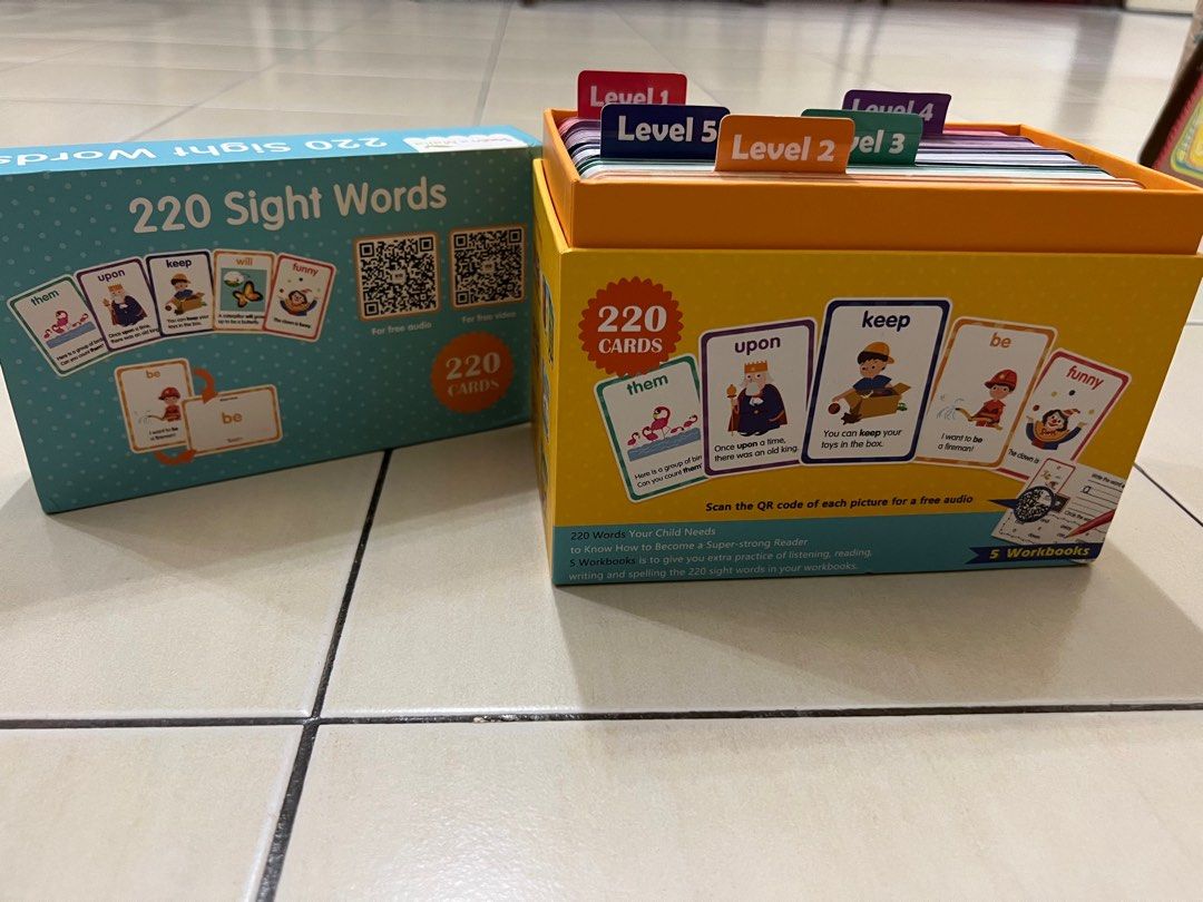 220 Sight Words and table set for Kids , Hobbies & Toys, Toys & Games ...