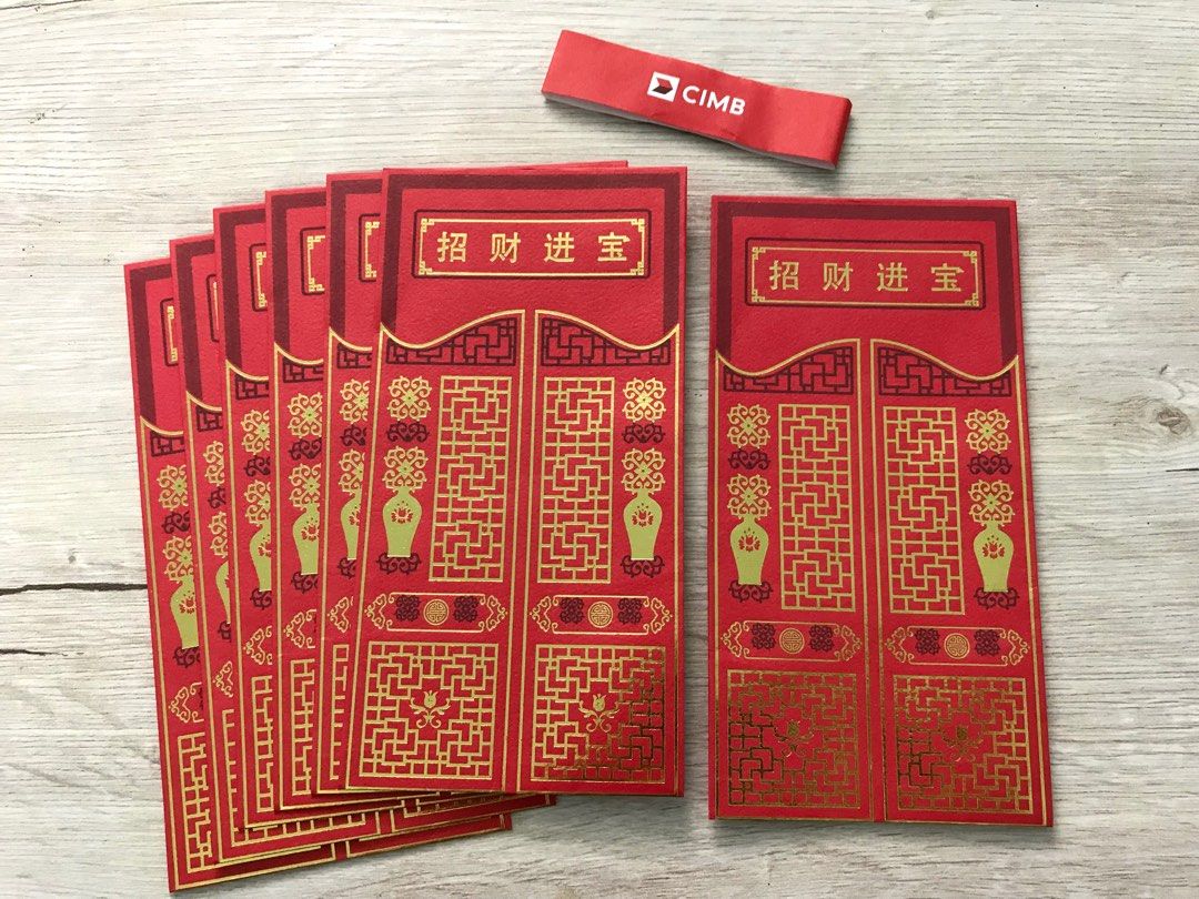 7pcs 2023 CIMB red packet / ang pow pao, Hobbies & Toys, Stationery ...