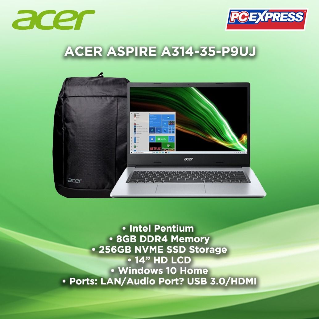 Acer Aspire A314-35-P9UJ Intel Pentium N6000 8GB DDR4 Memory 256GB SSD ...